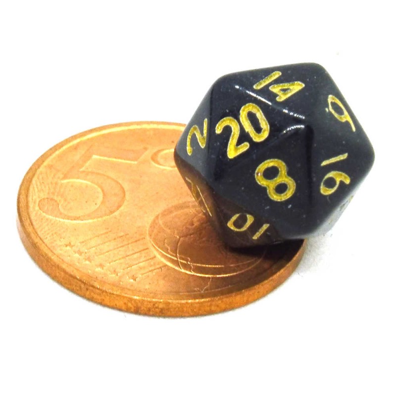 Set di Dadi Mini: Glitter Nero / Bianco